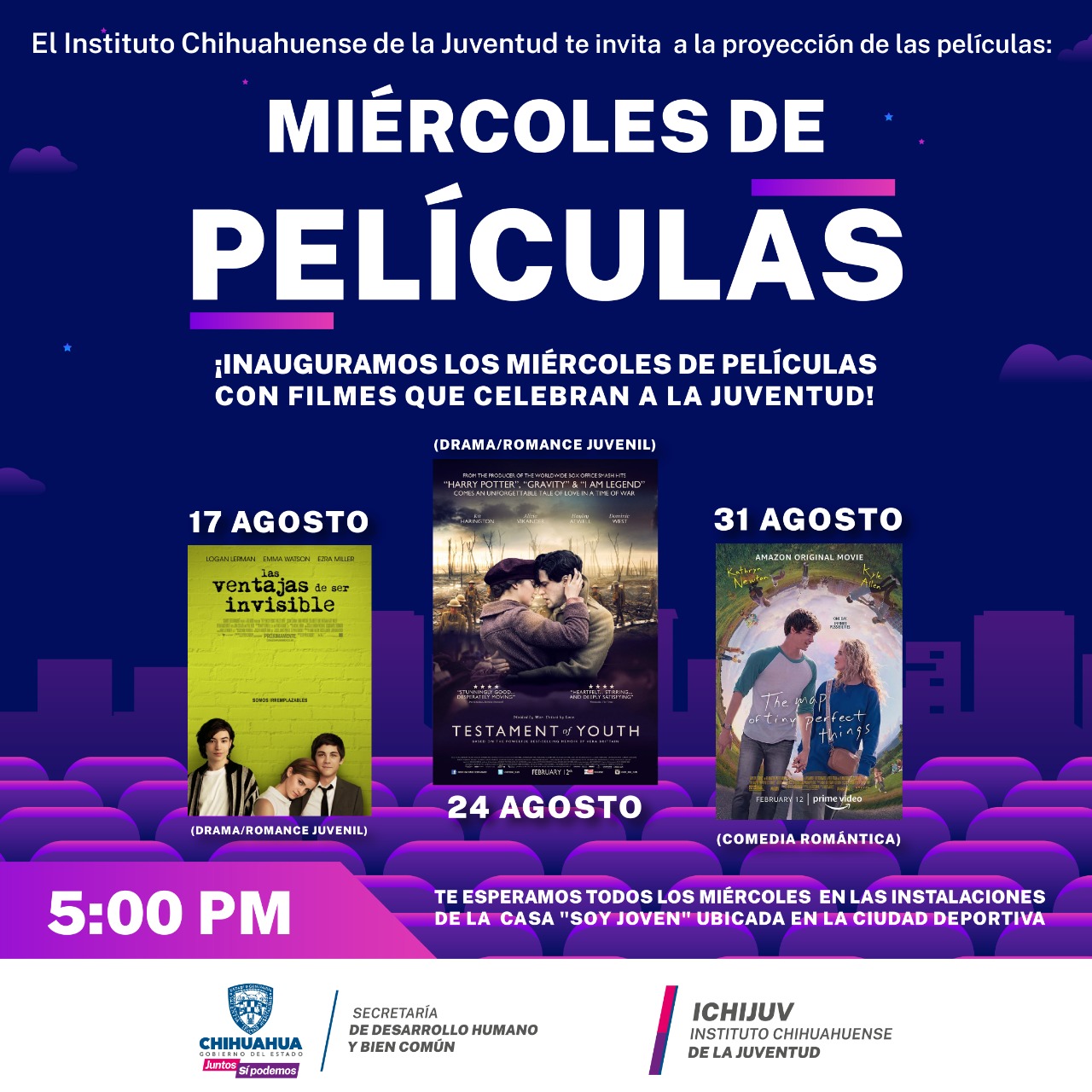 Inicia ICHIJUV los “Miércoles de cine” en instalaciones de Casa Soy Joven de la Ciudad Deportiva ...